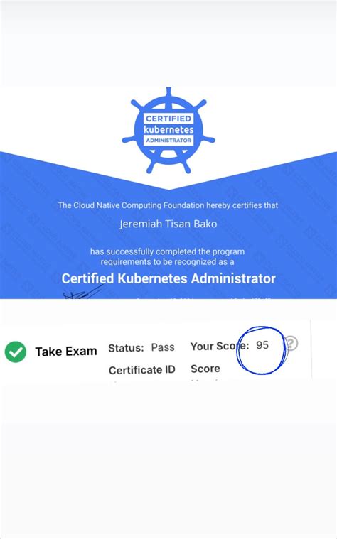 Passed Cka Exam With 95 Tisan J Bako ☁️ Posted On The Topic Linkedin