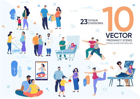 Pregnancy Vector Scenes Healthcare Illustrations ~ Creative Market