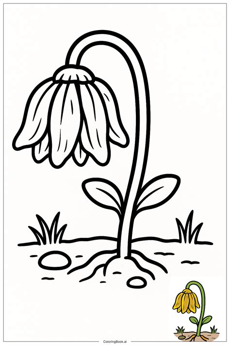 간단한 정원 꽃 색칠하기 페이지 무료 Pdfandpng 인쇄 가능