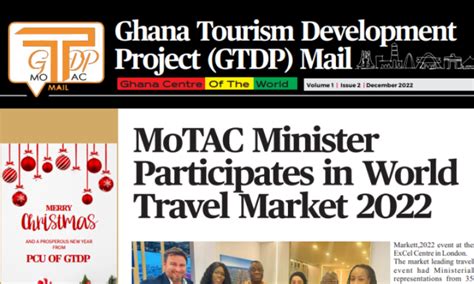 Ghana Tourism Development Project Gtdp Mail Volume 1 Issue 2 For December 2022 Ministry Of