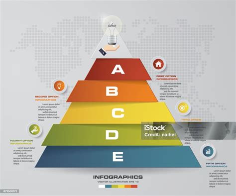 각 수준에서 텍스트에 대 한 공간이 5 단계 피라미드 Eps10입니다 0명에 대한 스톡 벡터 아트 및 기타 이미지 0명 3차원 형태 Istock