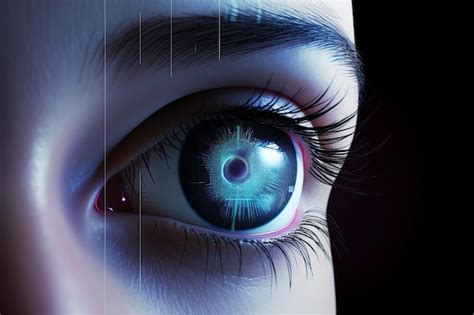 Premium Ai Image Eye With Technology For Futuristic Vr Biometric And Retinal Scanning Personal