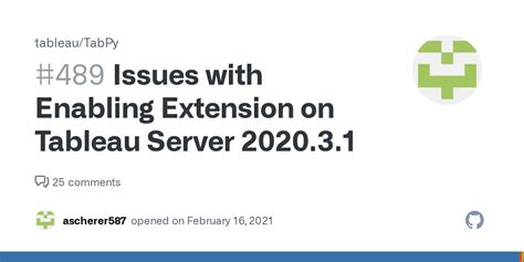 Issues With Enabling Extension On Tableau Server Issue Tableau TabPy GitHub
