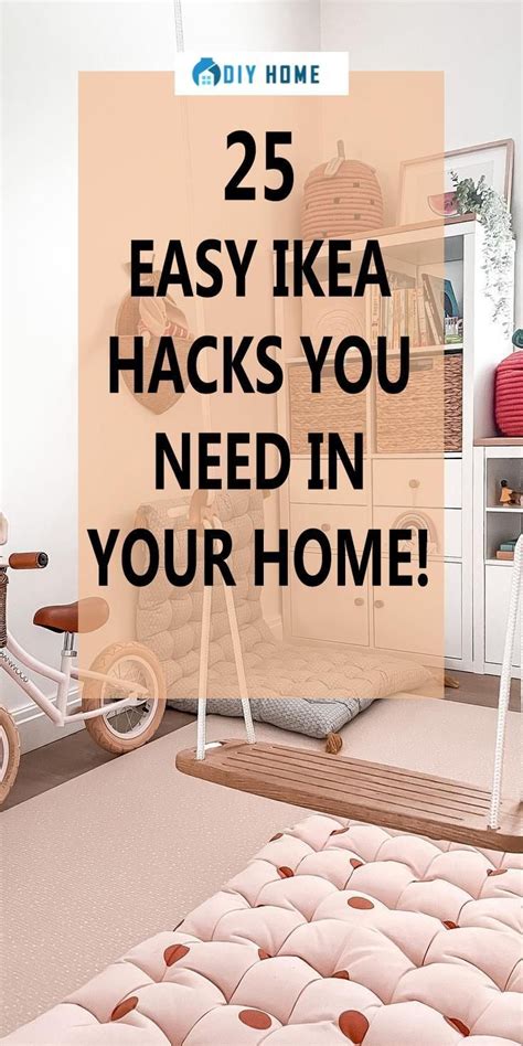 A Bedroom With Pink Walls And Flooring That Says Easy Ikea Hacks You Need In Your Home
