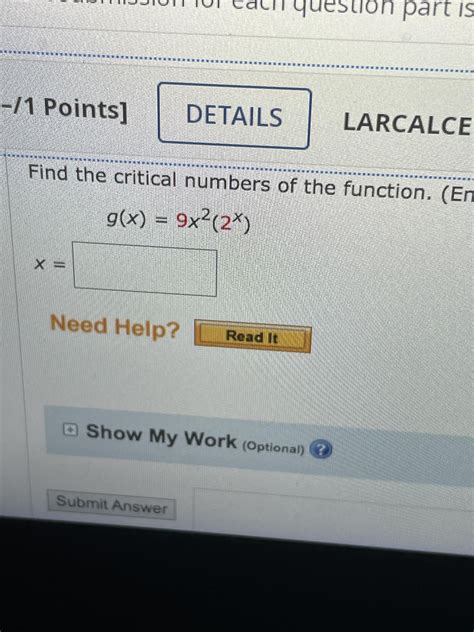[calculus Critical Numbers] R Homeworkhelp