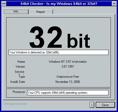 64bit Checker Screenshots IgorWare