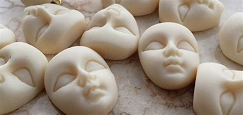 5 Small Resin Faces Cabochons Mask Fallback Girl Woman Diy Jewelry