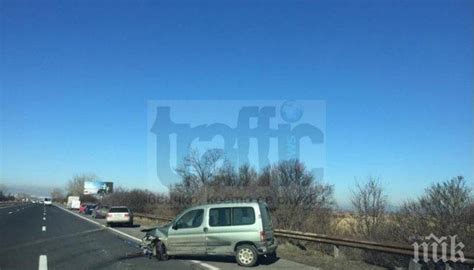 Верижна катастрофа затапи магистрала Тракия снимки Информационна агенция ПИК