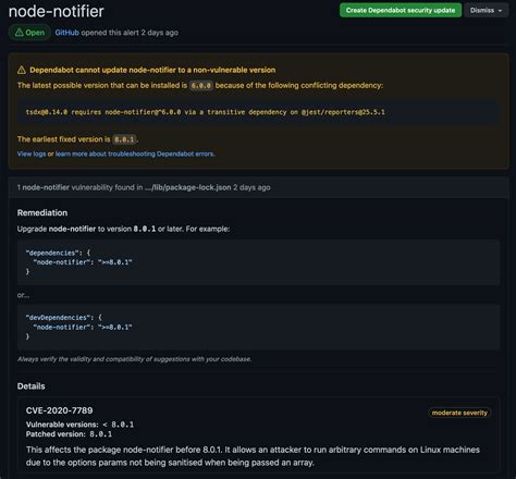 vulnerable version of node notifier in dependency tree · issue 949 · jaredpalmer tsdx · github