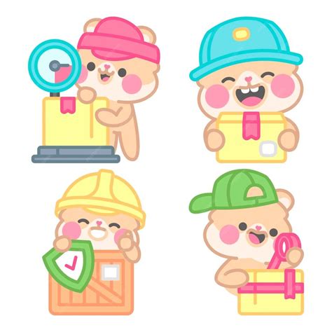 Free Vector Shipping And Delivery Stickers Collection With Kimchi The