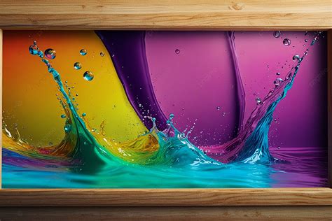 밝은 물 스플래시 디자인의 나무 프레임 활기 없는 밝은 물 스플래시 디자인으로 밝은 물 스플래시 디자인의 나무 배경 일러스트 및 사진 무료 다운로드 Pngtree