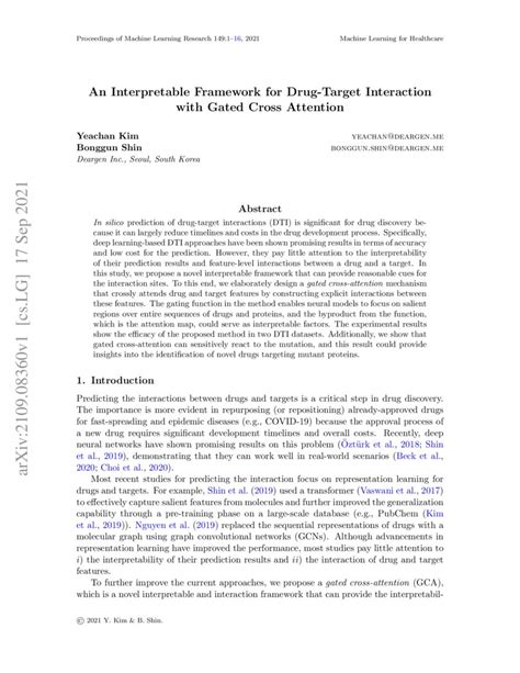An Interpretable Framework For Drug Target Interaction With Gated Cross Attention Deepai