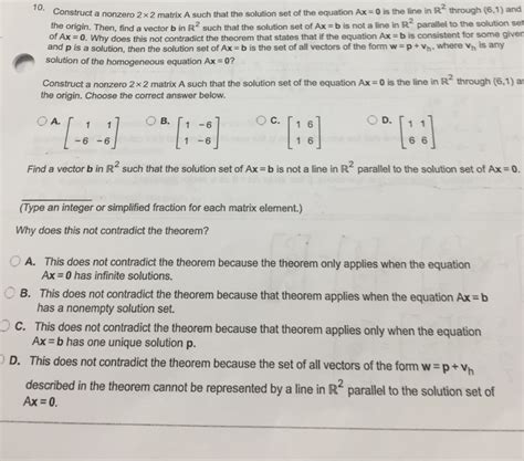 solved construct a nonzero 2x2 matrix a such that the