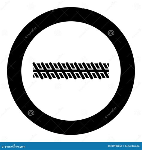 Rebar Reinforcement Icon In Circle Round Black Color Vector Illustration Image Solid Outline