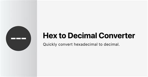 Hex To Decimal Converter Convert Hexadecimal To Decimal