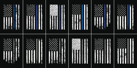 Thin Blue Line Flag Thin Gray Line Design With Usa Flag 13819897 Vector Art At Vecteezy