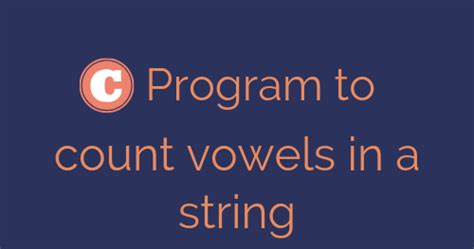 C Program To Count Vowels In A String