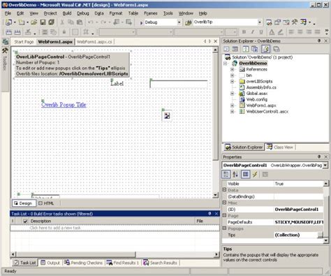 Overlibwrapper C Wrapper Of The Overlib Dhtml Popup Javascript Library Codeproject