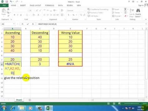 Advanced Excel In Marathi Match Formula Lecture YouTube