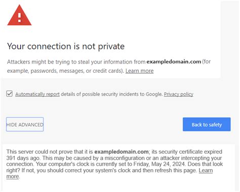 how to fix the net err cert date invalid error