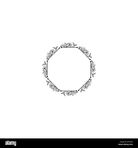 Floral Vintage Decorative Vector Frame Flower Black Ink Circle