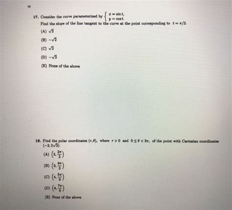 Solved 17 Consider The Curve Parameterized By I Sint Find