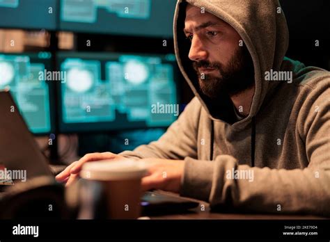 Dangerous It Criminal Working On Security Breach Creating Cyber Attack