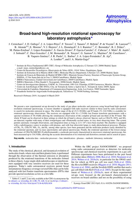Pdf Broad Band High Resolution Rotational Spectroscopy For Laboratory Astrophysics