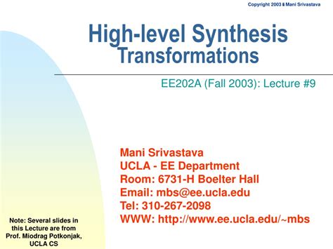Ppt High Level Synthesis Transformations Enhancing Hardware Implementation Efficiency