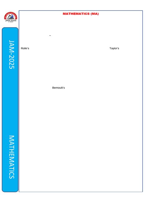 Iit Jam 2025 Mathematics Syllabus 2025 Pdf