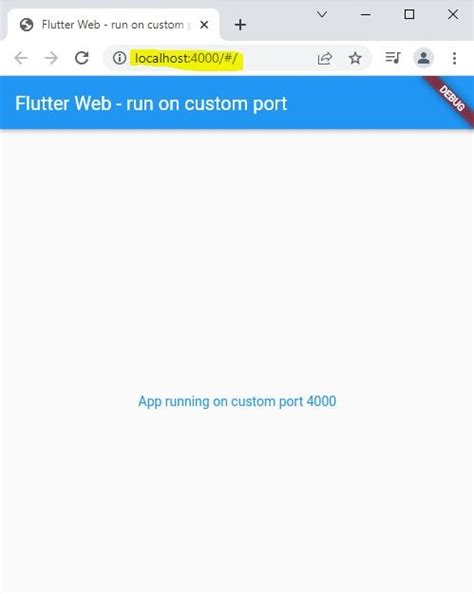 Flutter Web Run On Custom Port Fixed Port Number
