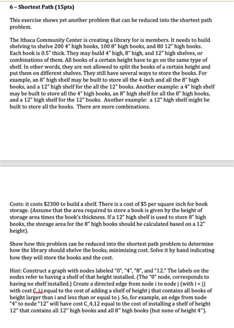 6 Shortest Path 15pts This Exercise Shows Yet