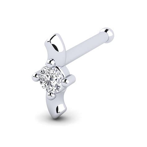 Achetez Glamira Piercing Nez Anim En Or Blanc 375 Diamant 0 015 Carats