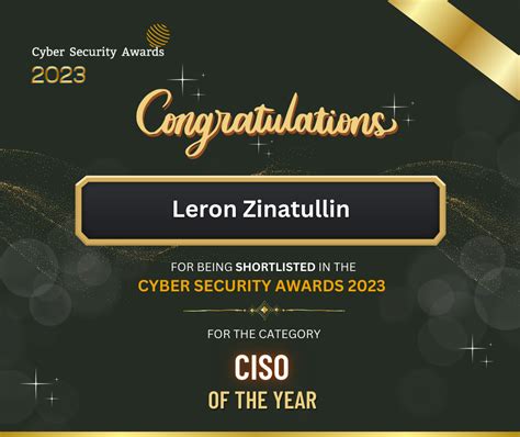 Ciso Of The Year Award Cyber Security Leadership