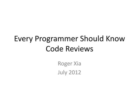 code reviews ppt