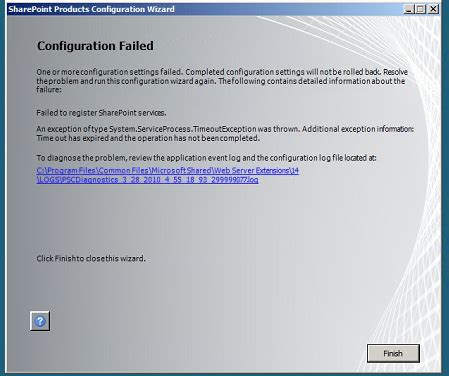 Solved Sharepoint Configuration Wizard Error Experts Exchange