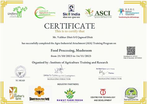 Vaibhav Dixit On Linkedin Glad To Share That I Had Successfully Completed The Agro Industrial