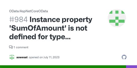 Instance Property Sumofamount Is Not Defined For Type Microsoft