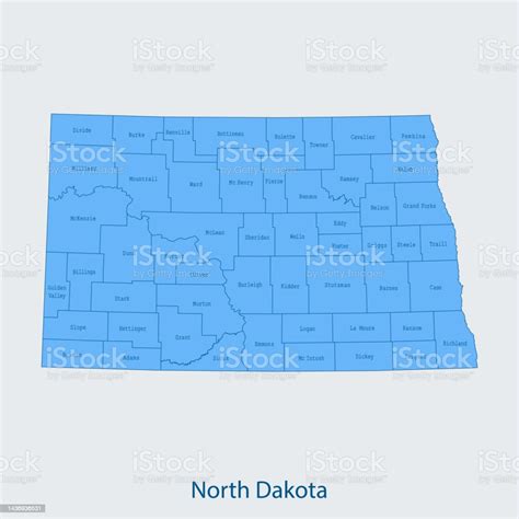 North Dakota Map Stock Illustration Download Image Now Abstract