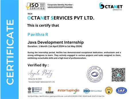 Pavithra R On Linkedin Internship Javadevelopment
