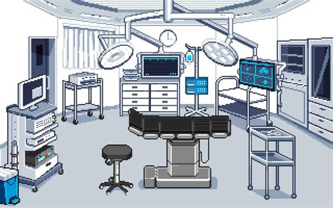 Pixel Art Illustration Hospital Background Pixelated Laboratorium Medical Hospital Lab