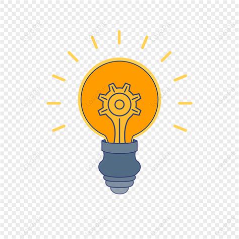 주황색 전구 혁신 클립 아트 기어 Png 일러스트 무료 다운로드 Lovepik