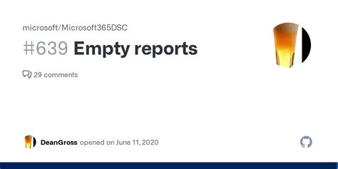 Empty Reports · Issue 639 · Microsoftmicrosoft365dsc · Github