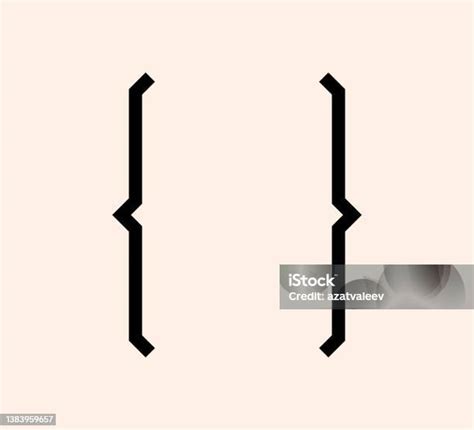 곱슬 중괄호 문장 부호 표시 검은 아이콘 입력 또는 타이포그래피를 위한 괄호 기호입니다 메시지 및 따옴표에 대한 장식 및 벡터 격리 된 디자인 요소 개념 개념에 대한 스톡