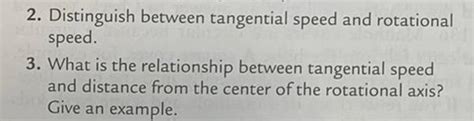 Solved Distinguish Between Tangential Speed And Chegg Com