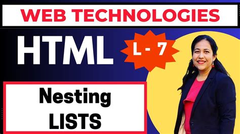 Nested Lists In Html Web Technologies Bca Semester 1 Complete Course Ip University Bca