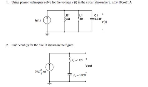solved using phasor techniques solve for the voltage v t