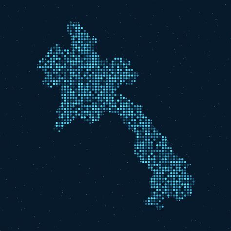 Premium Vector Abstract Dotted Halftone With Starry Effect In Dark Blue Background With Map Of