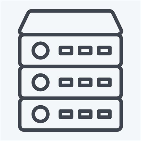 Icon Server Suitable For Computer Components Symbol Line Style Simple Design Editable Design