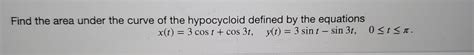 Solved Find The Area Under The Curve Of The Hypocycloid